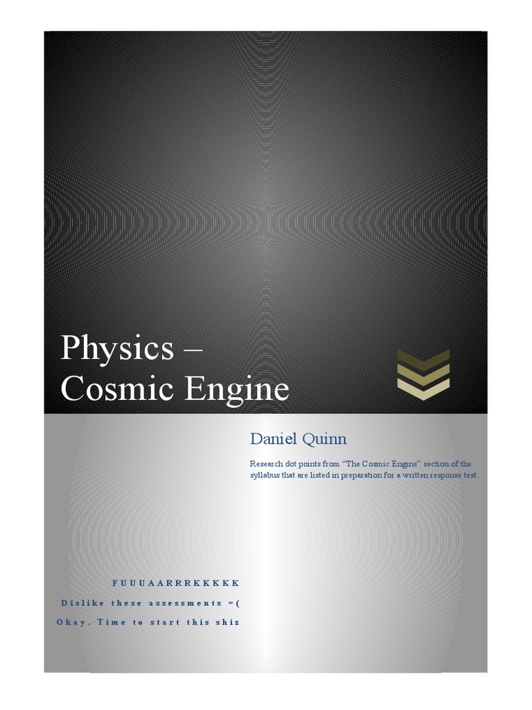 The Cosmic Engine Notes | PDF