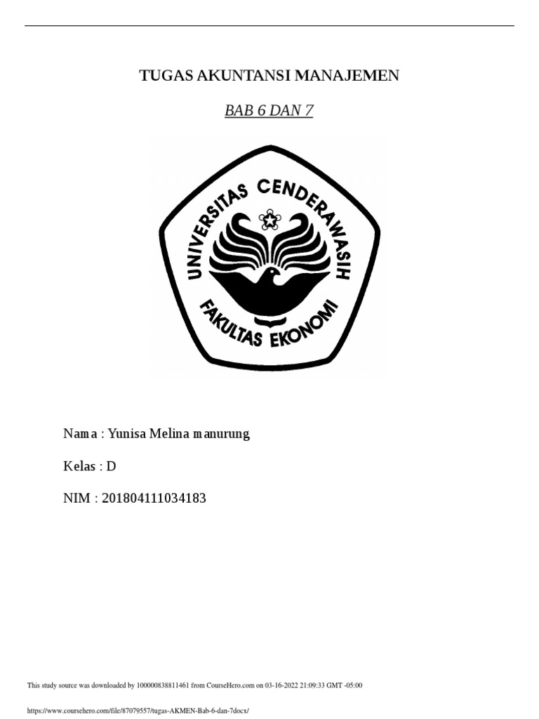 Tugas AKMEN Bab 6 Dan 7 | PDF