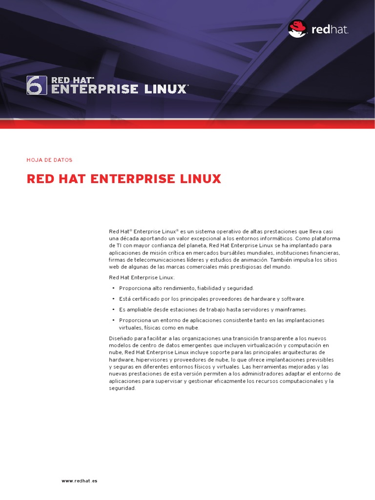 RHEL6 Datasheet 4127607 1010 ES Web | PDF | sombrero rojo | Computación ...