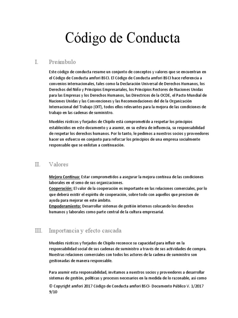 Codigo de Conducta BSCI | PDF | Salario | Derecho laboral