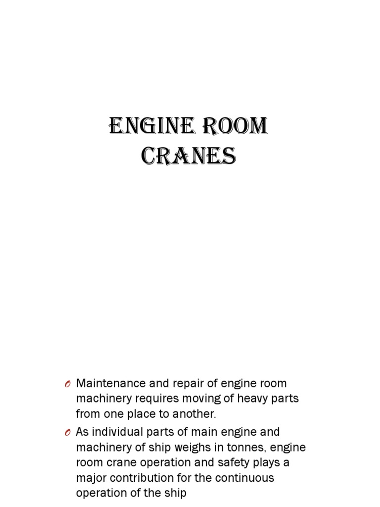 Engine Room Crane | PDF | Crane (Machine) | Electric Motor