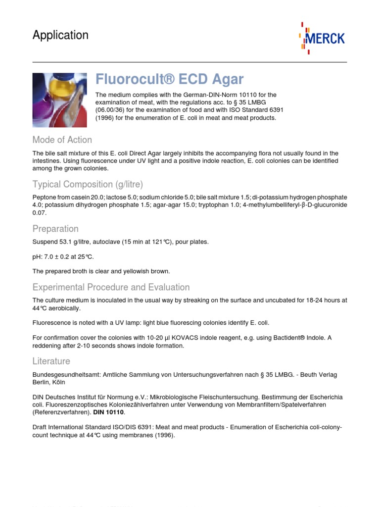 Agar ECD Fluorocult | PDF | Agar | Nature