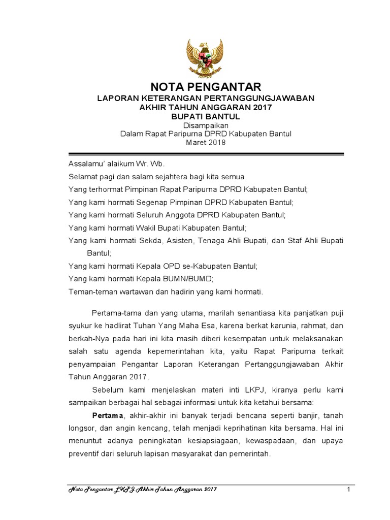 02 Nota Pengantar LKPJ 2017 New | PDF