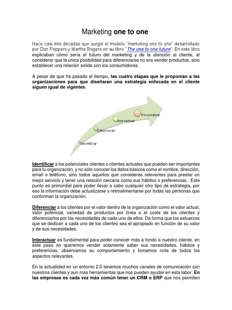Marketing One To One | PDF | Marketing | Cliente