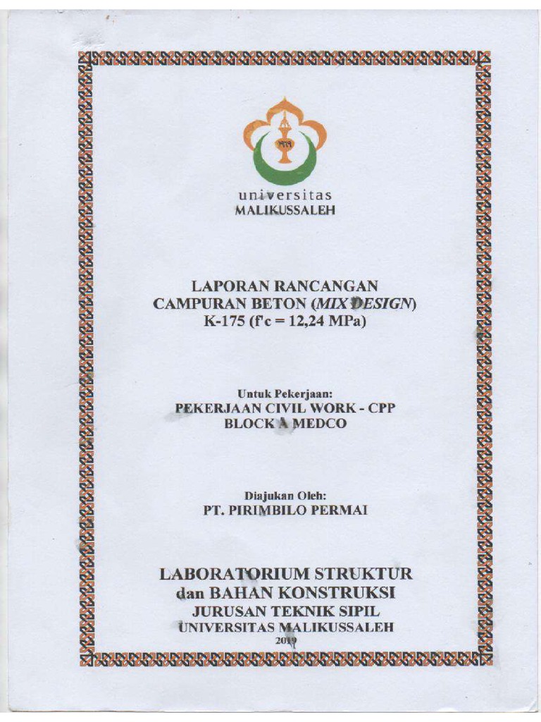 Job Mix Design K-175 (UNIMAL) | PDF