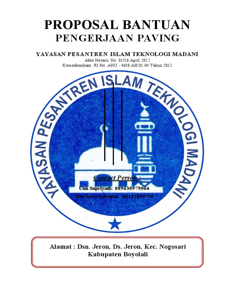 Proposal Pavingisasi Pondok | PDF