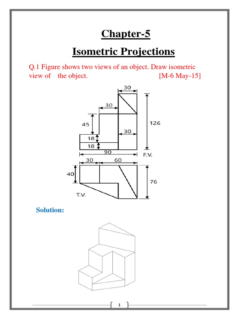 Chapter-5 Isometric Projections Solution | PDF