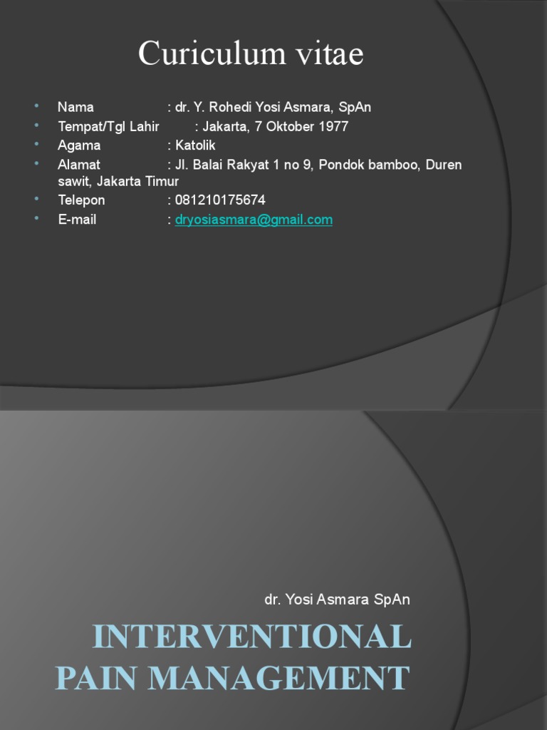 Materi Pit - Interventional Pain Management | PDF | Sains & Matematika
