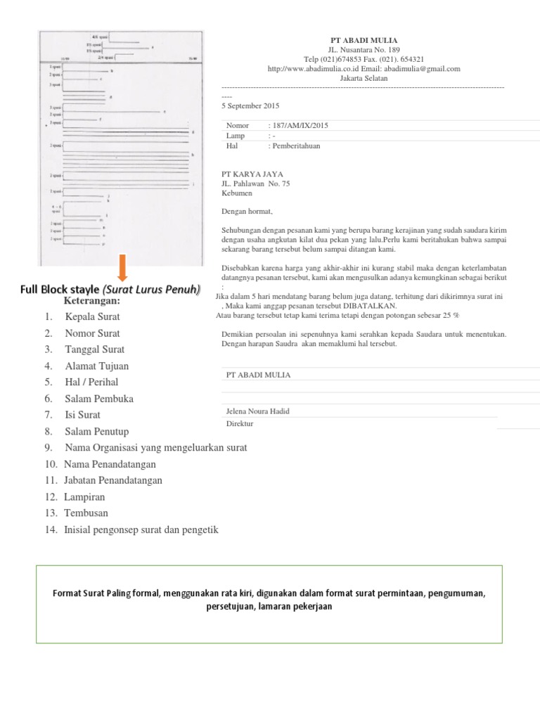 Contoh Surat Indented Style | PDF