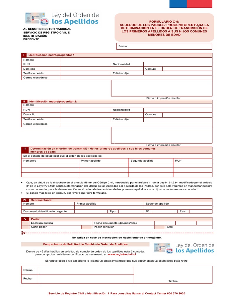 Formulario C-9 | PDF | Certificado de nacimiento