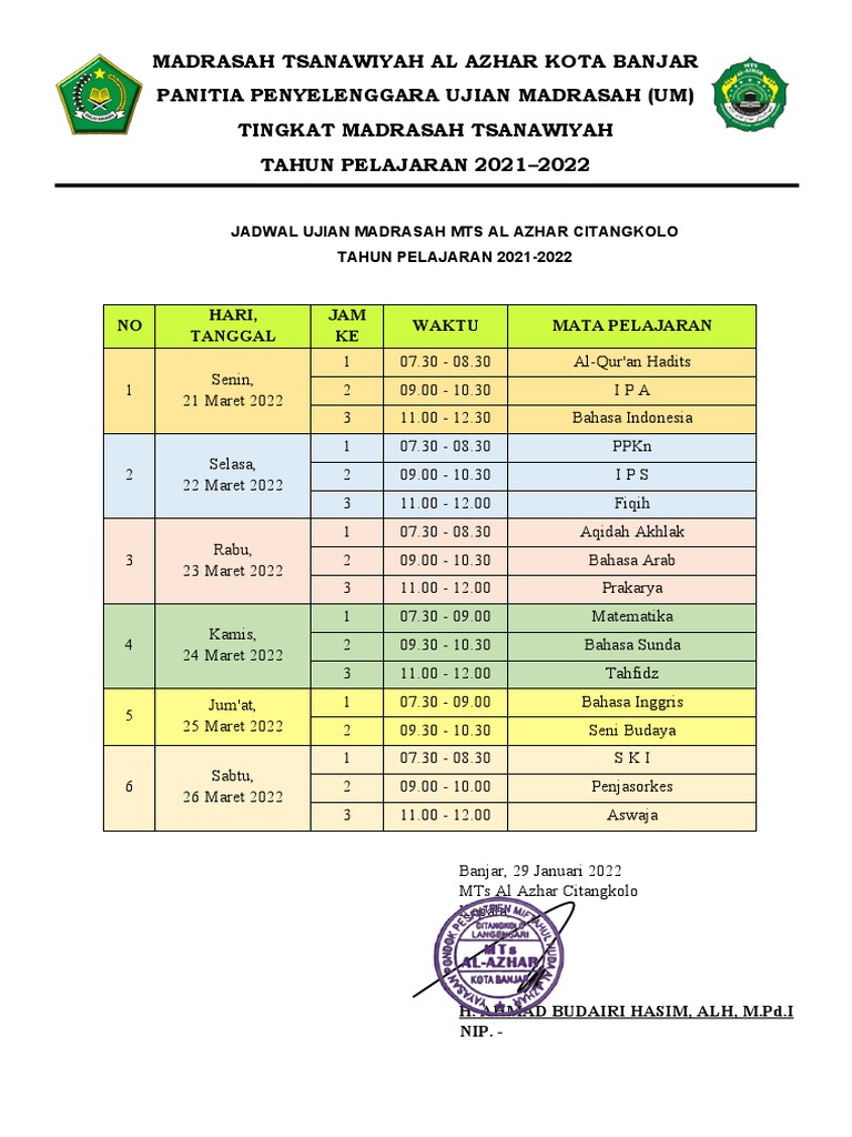 Jadwal UM 2022 | PDF