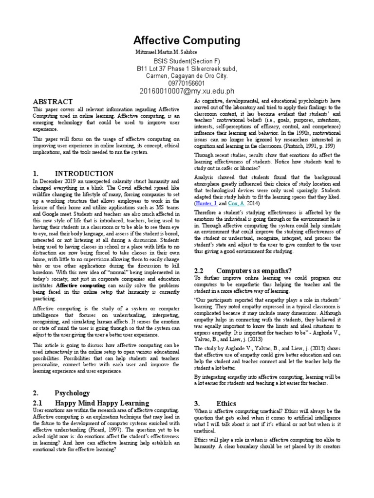 Affective Computing | PDF