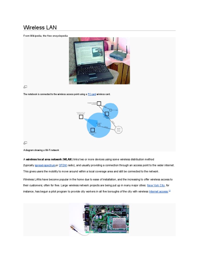 Overview of Wireless LAN Technology | PDF | Wireless Lan | Wireless ...
