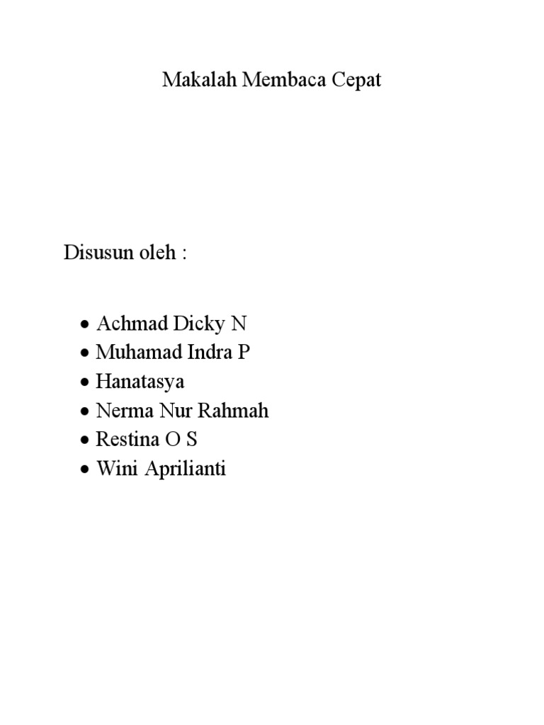 Makalah Membaca Cepat | PDF