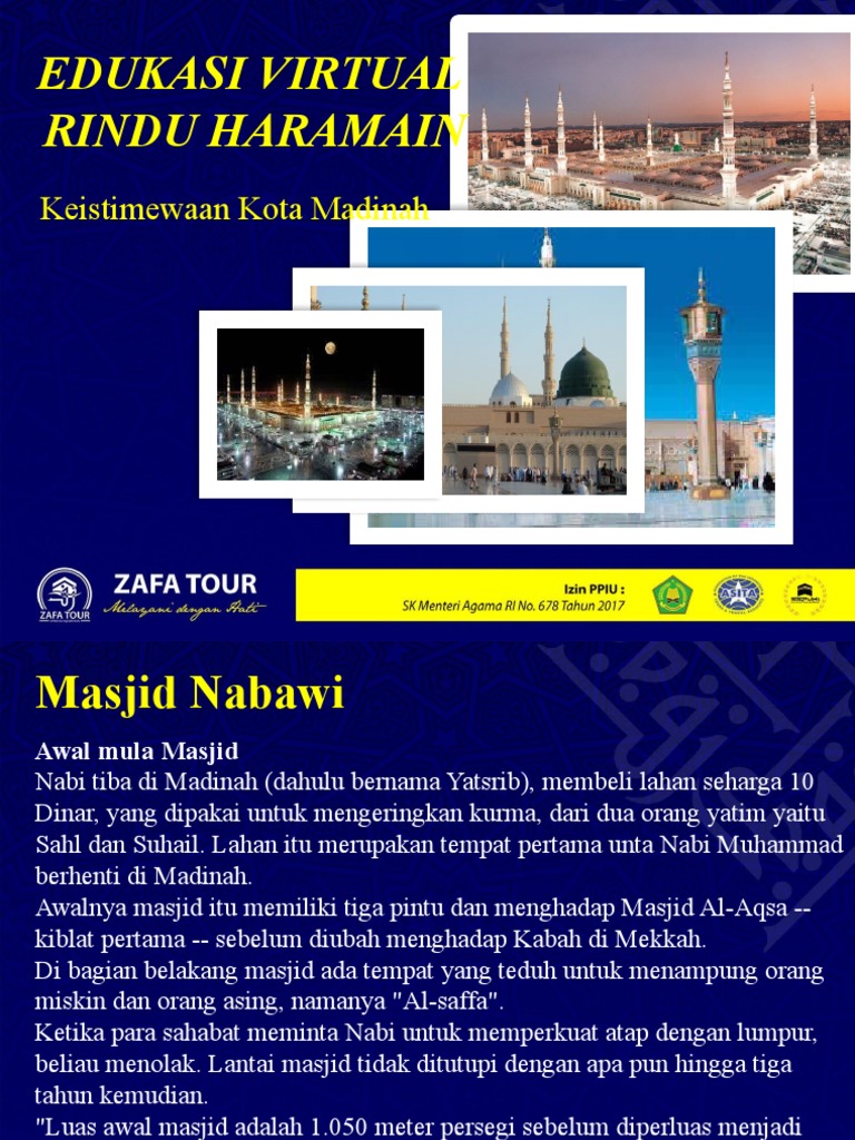 Edukasi Virtual Rindu Haramain Masjid Nabawi | PDF