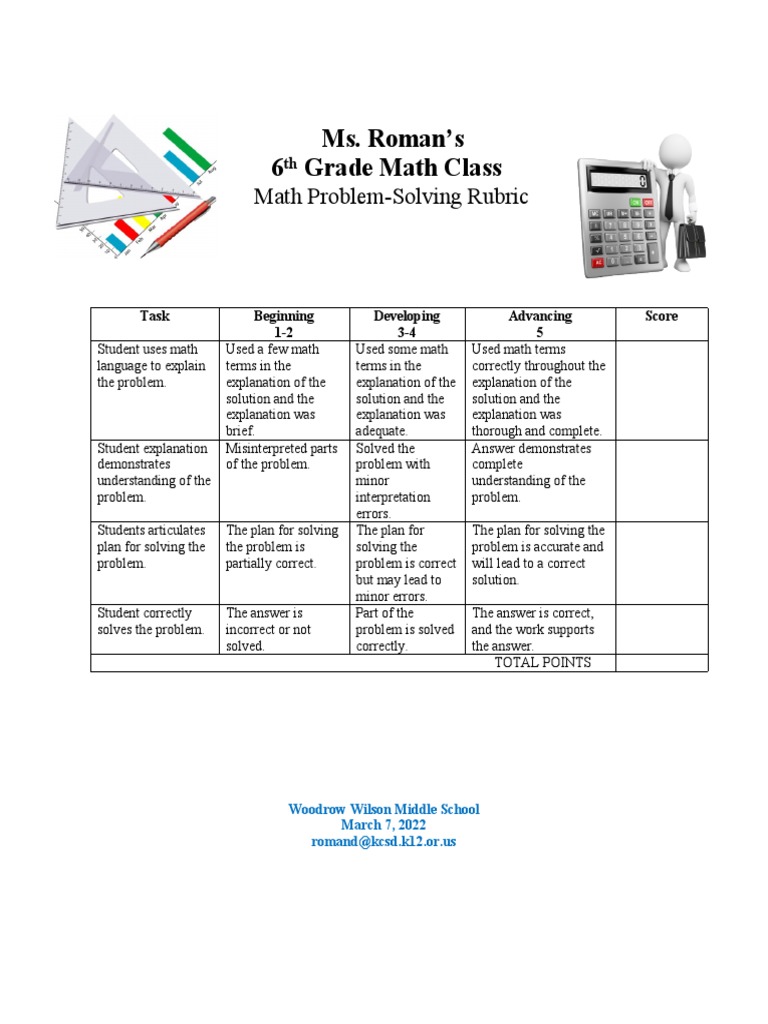Annotated-Math 20rubric-2022-Drl-1 | PDF | Language Arts & Discipline ...