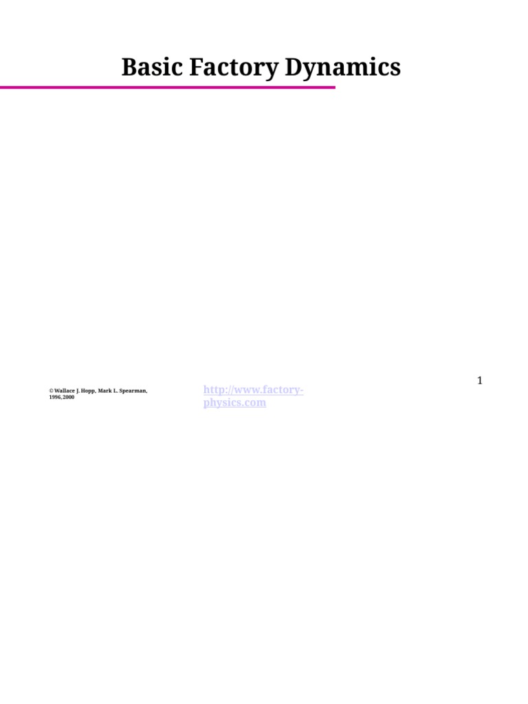 Basic Factory Dynamics | PDF | Inventory | Printed Circuit Board