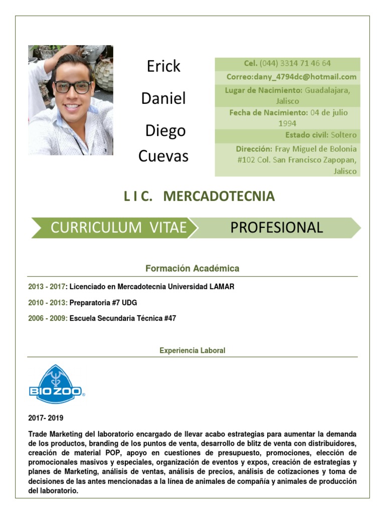 CV Daniel Cuevas-2 OK | PDF | Marketing | Logística