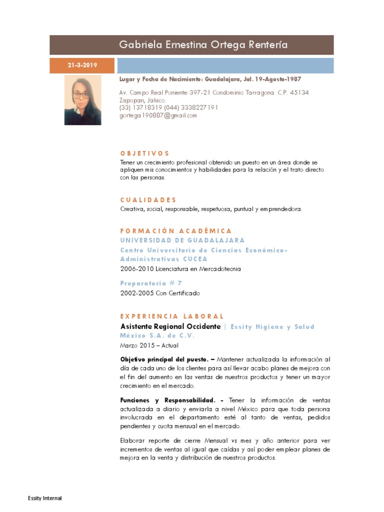 CV Gabriela Ortega OK | PDF | Marketing | Business