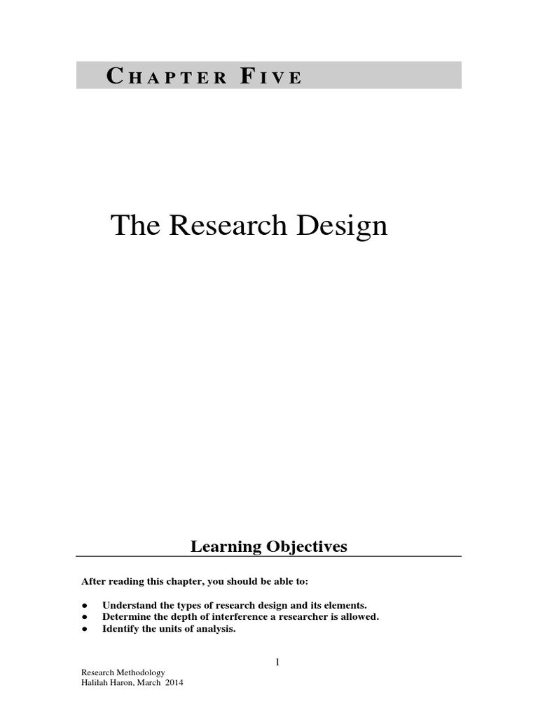 Chapter 5 - The Research Design | PDF | Experiment | Cohort Study