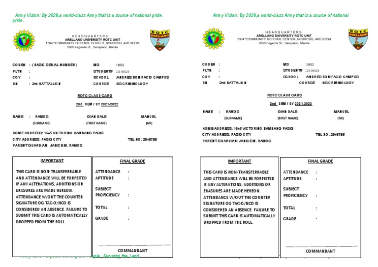 Rotc Annex B | PDF | Military Science | Military Units And Formations