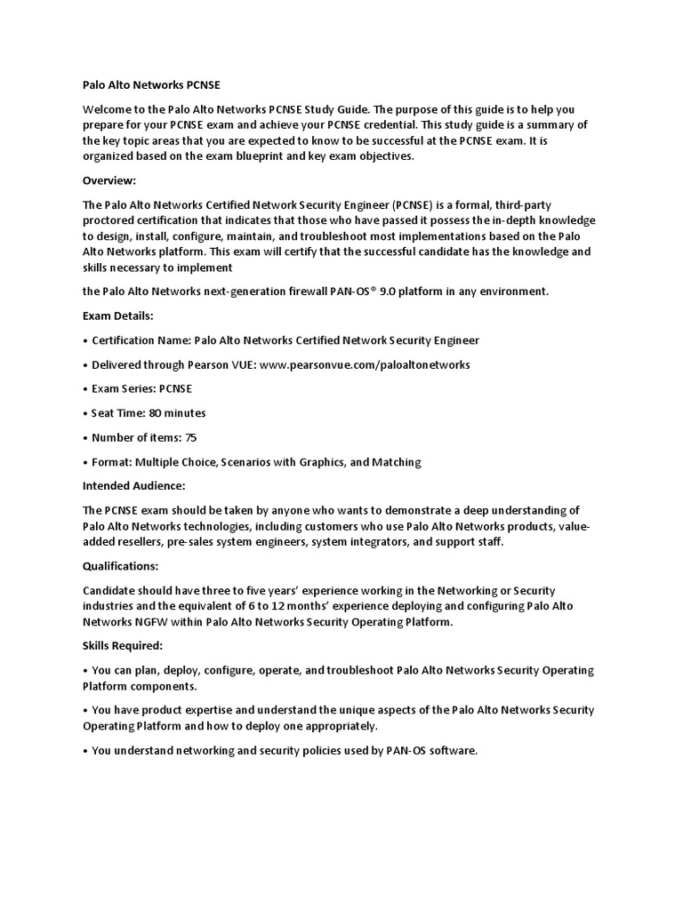 Palo Alto Networks PCNSE | PDF