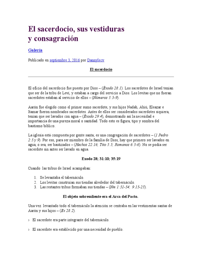 El Sacerdocio | PDF | Sacerdote | eucaristía