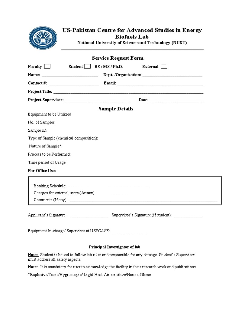 Service Request Form | PDF