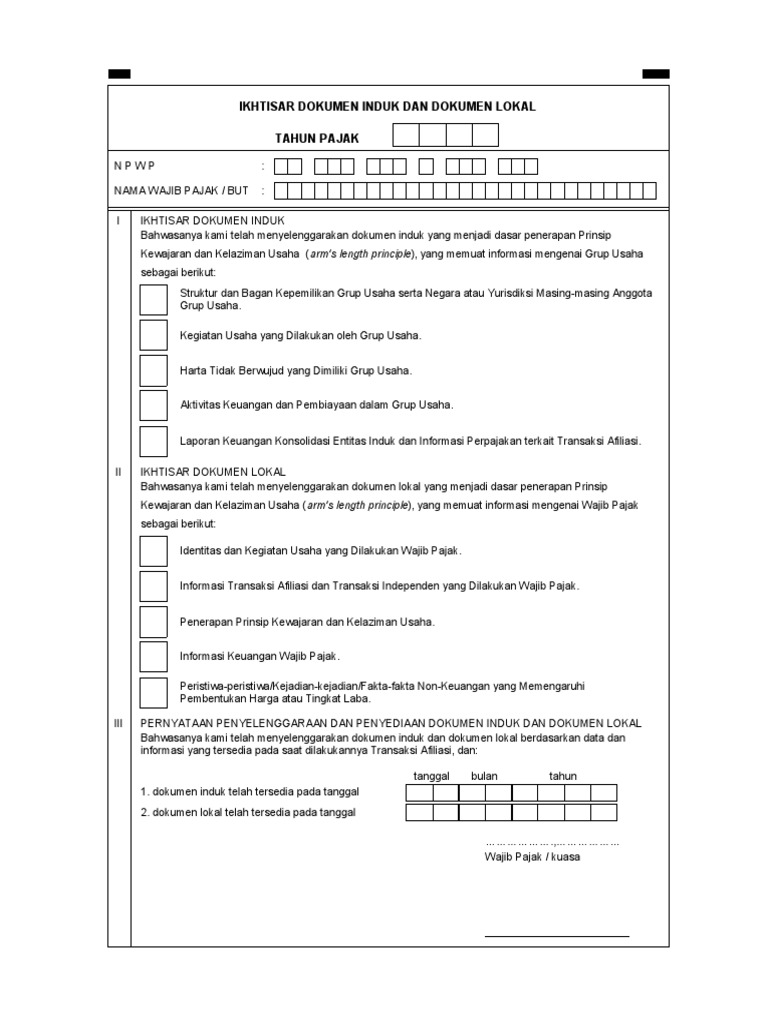 Format Ikhtisar Dokumen Induk & Dokumen Lokal | PDF