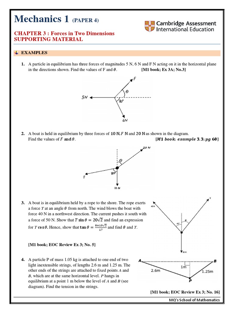 M1 Chap-3 Supporting Material | PDF | Force | Friction