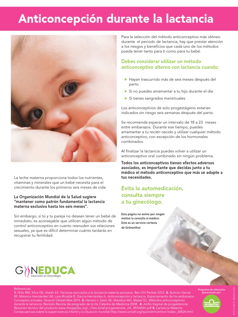 Anticoncepción Durante La Lactancia | PDF | Control de la natalidad ...