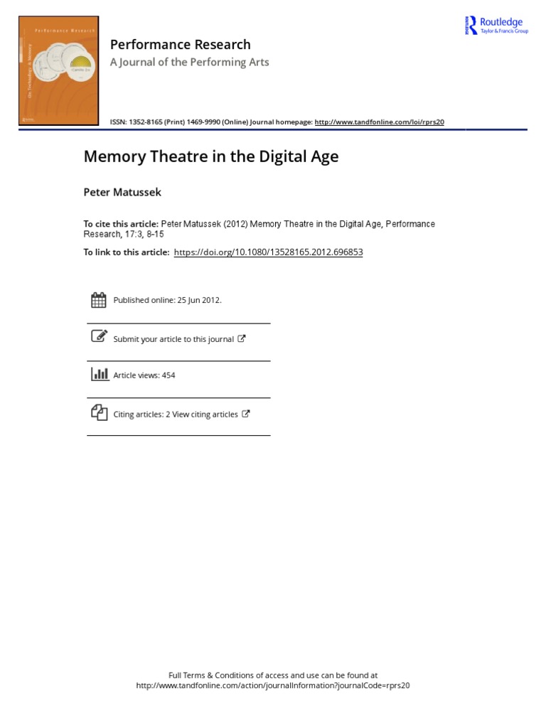 2012 Memory Theatre in The Digital Age | PDF | Information