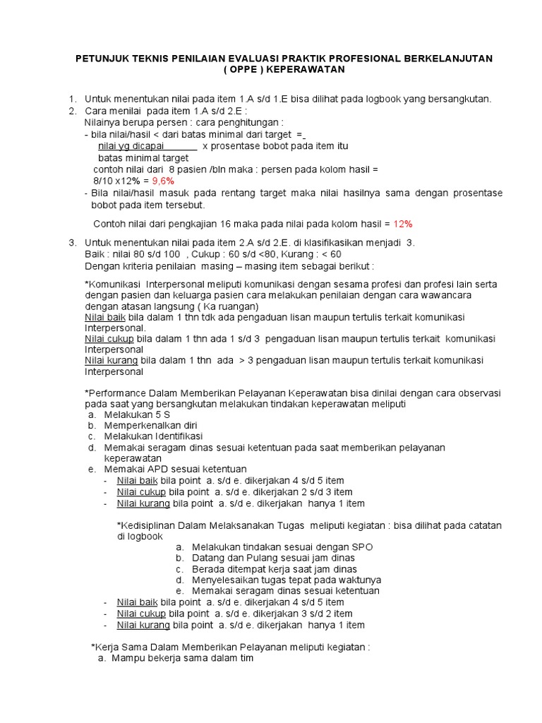 Evaluasi OPPE Keperawatan 2019 | PDF | Karier & Perkembangan | Seni