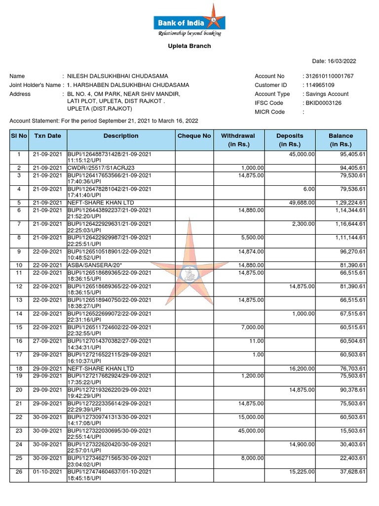 Bank Statement | Download Free PDF | Service Industries | Financial Services