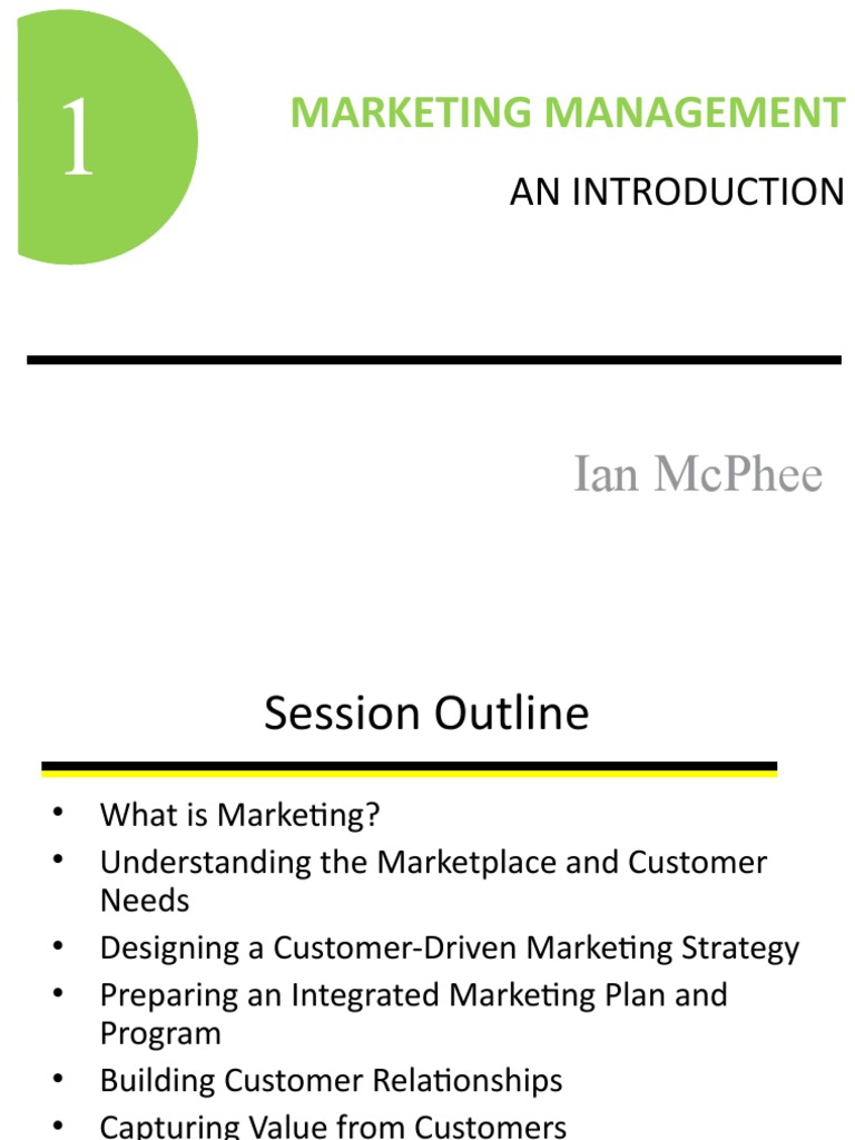 MM 01 Introduction To Marketing | PDF | Marketing | Customer