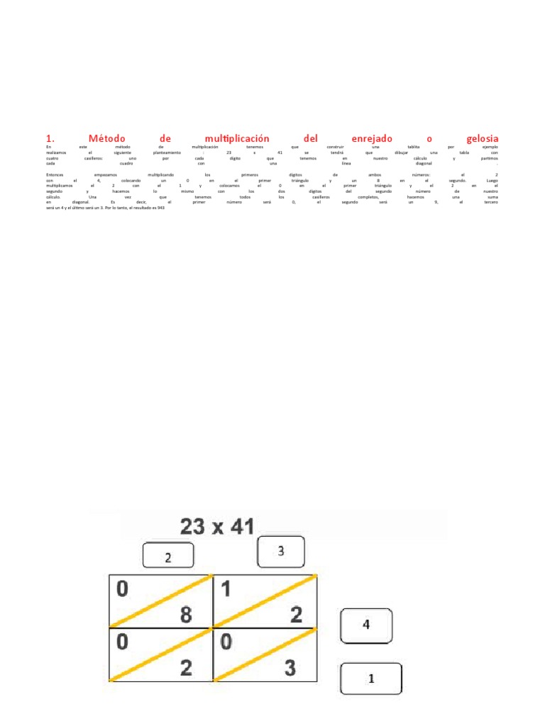 Gelosia | PDF | Matemáticas | Matemática Elemental