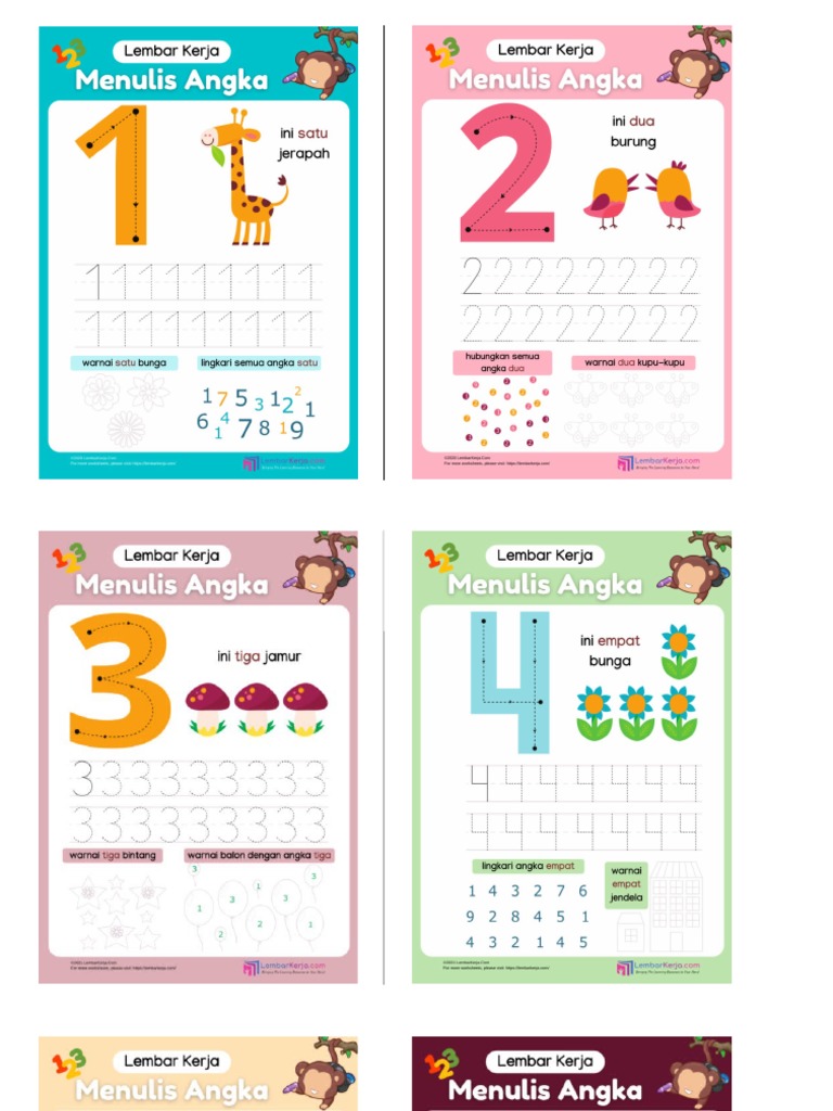 Latihan Menulis Angka | PDF