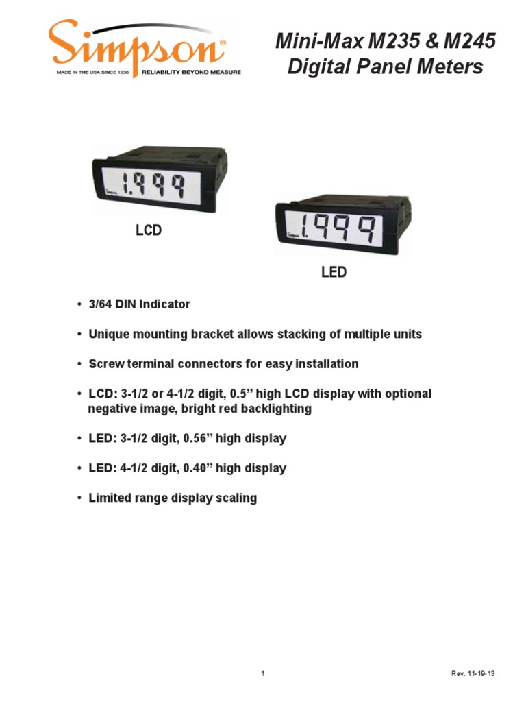 Simpson Minimax Datasheet-1203476 | PDF | Backlight | Liquid Crystal ...