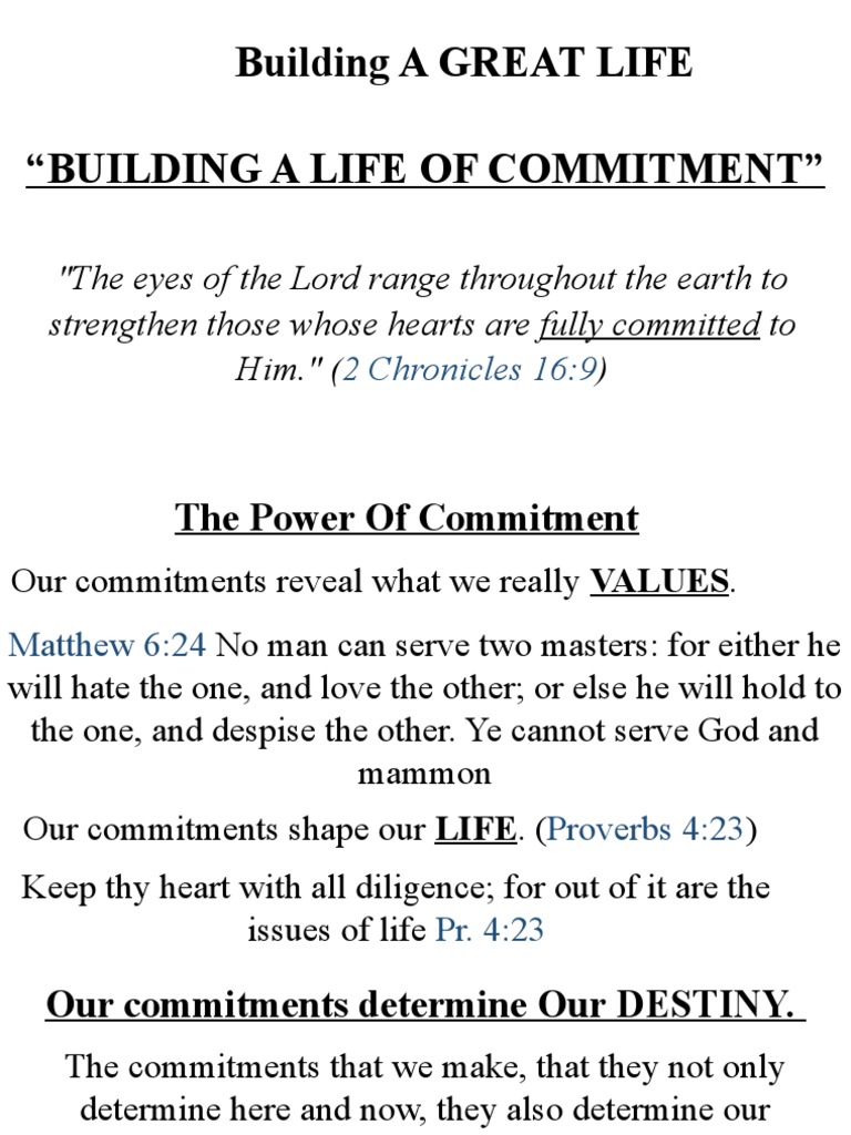 Building A Life of Commitment | PDF | Abrahamic Religions | Theology