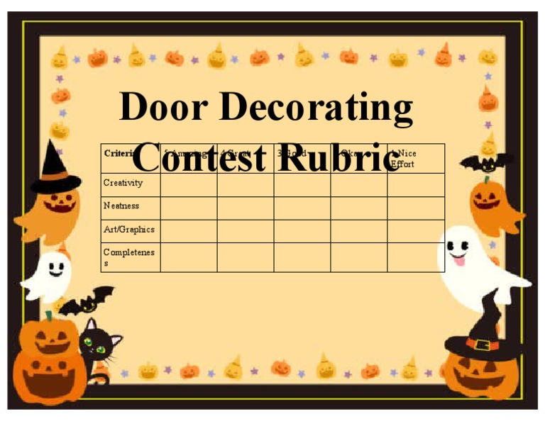 Door Decorating Contest Rubric: Criteria | PDF