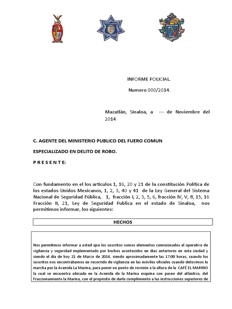 000 Informe Policial | PDF | Policía | Justicia