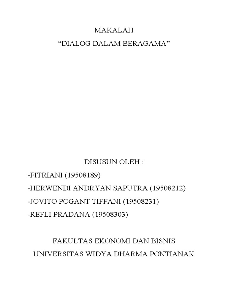 Dialog Antar Umat Beragama | PDF