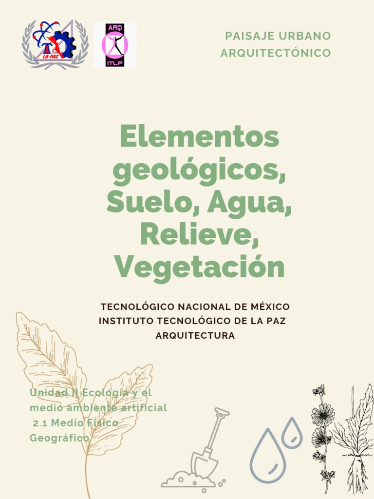 Elementos Geológicos, Suelo, Agua, Relieve, Vegetación | PDF | Suelo | Agua