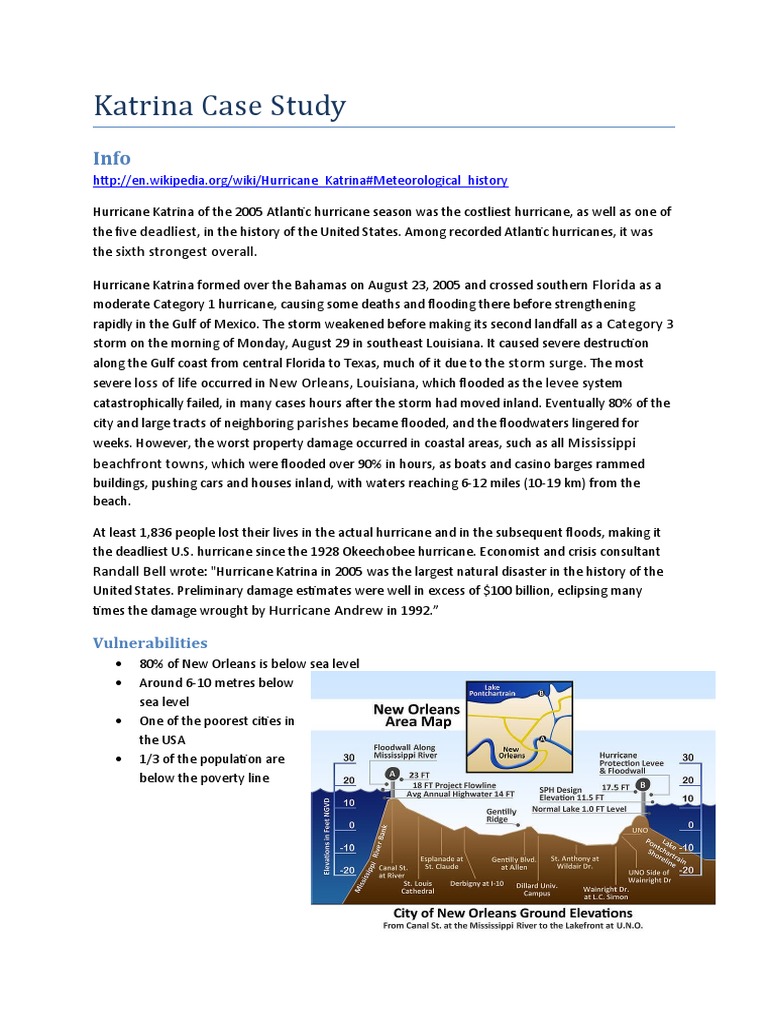 Katrina Case Study | PDF | Hurricane Katrina | Tropical Cyclones