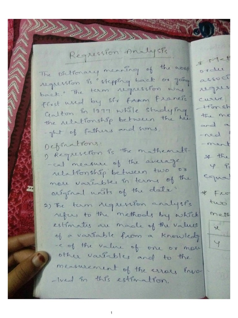 RMSA Notes Regression Analysis | PDF