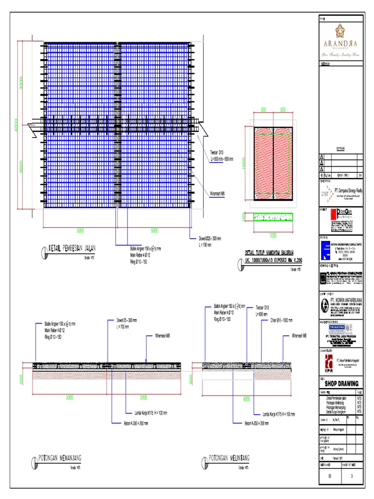 03 Detail Pembesian Jalan | PDF
