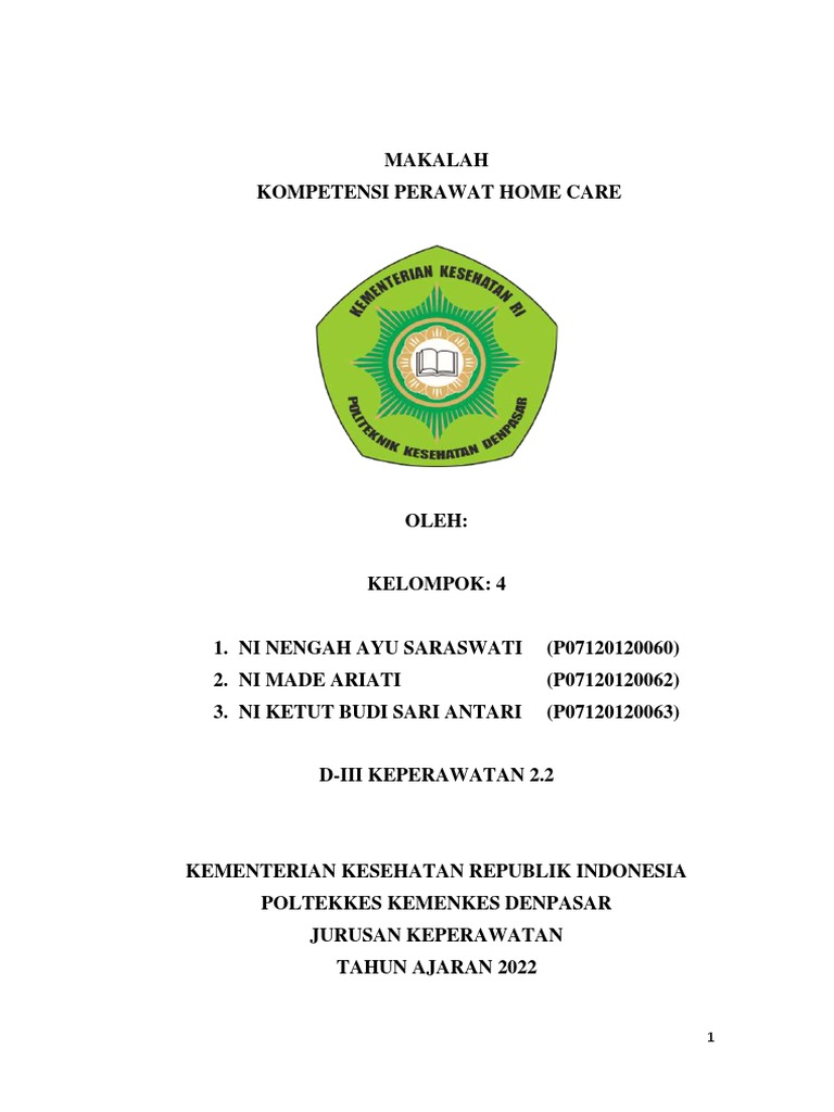 Makalah KLP 4 - Kompetensi Perawat Home Care | PDF