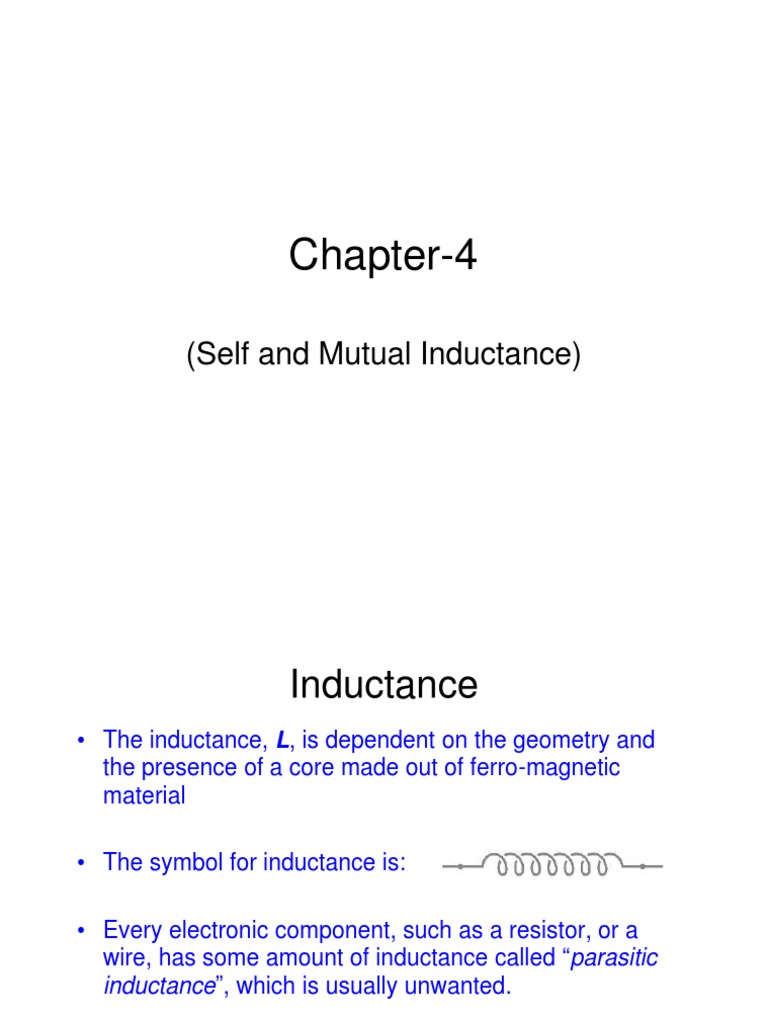 Chapter-4 Self and Mutual Inductance | PDF