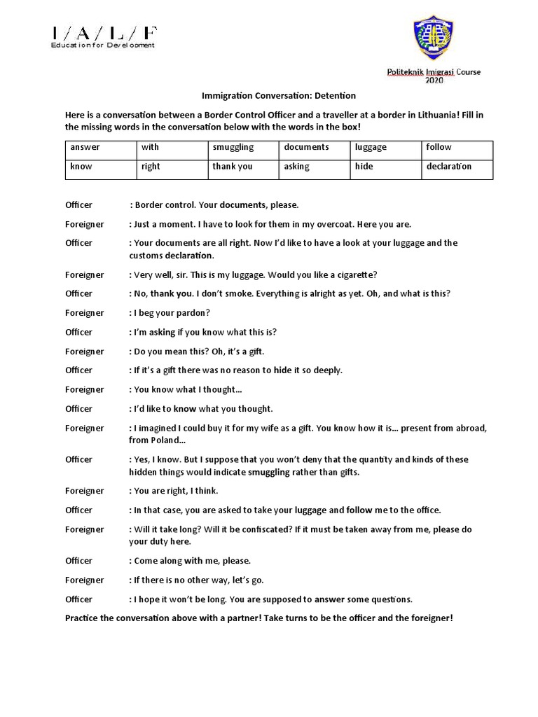 Immigration Conversation - Detention | PDF | Social Science | Law