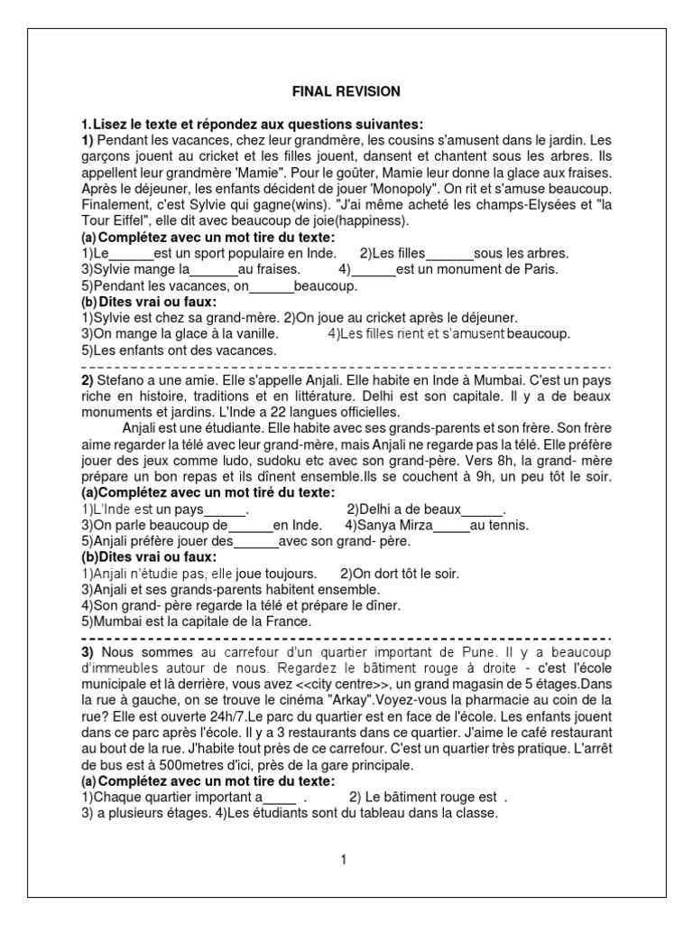 Final Revision - 1st Yr | PDF